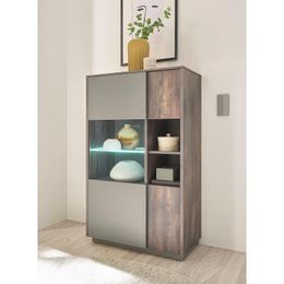 Inosign Vitrine &raquo;LARGO&laquo; Soft-Close-Funktion, H&ouml;he ca. 130 cm Thermo Oak Dekor