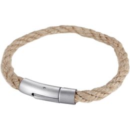 Firetti Armband &raquo;Schmuck Geschenk Edelstahl Jutefaser Armschmuck Armkette&laquo; beige