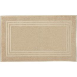Kleine Wolke Badematte »Lodge« Höhe 80 mm beidseitig nutzbar Badteppich, Frottier-Qualität, Uni Farben, mit Bordüre sandbeige Obermaterial: 100%...