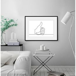 queence Bild &raquo;YES WE CAN&laquo; Kunst Modern Motivationsbilder Schwarz-Wei&szlig; 1 Stk. tlg. HD Premium Poster-Druck inkl. Holzrahmen Farbe Rahmen:...