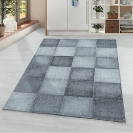 Ayyildiz Teppiche Teppich &raquo;OTTAWA 4202&laquo; rechteckig 8 mm H&ouml;he Kurzflor, Karo Muster, Patchwork, Wohnzimmer grau Obermaterial: 100% Polypropylen B :...