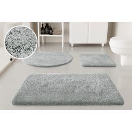 OTTO home Badematte &raquo;Kaarin&laquo; H&ouml;he 30 mm rutschhemmend beschichtet schnell trocknend Badteppich, getuftet, flauschig, hochflor, gro&szlig;e Farbauswahl grau 