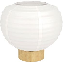 Eglo Tischleuchte »Summerhill Nachttischlampe, 1fach, Japan-Stil, Holz, Papier, Weiß, E27« E27 1 Stk. braun