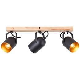 Brilliant Deckenstrahler &raquo;Tronte&laquo; E14 1 Stk. 58 cm Breite, E14, schwenkbar, Metall/Holz, goldfarben/schwarz/braun goldfarben/schwarz/holz