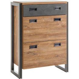 Home Affaire Schuhschrank »Detroit« Breite ca. 75 cm Stirling Oak Nachbildung, Applikation Matera