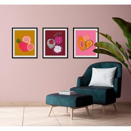 queence Bild &raquo;Merlin&laquo; Essen Figuren Kunst Lebensmittel Obst Obst Bilder 1 Stk. tlg. HD Premium Poster-Druck inkl. Holzrahmen Farbe...