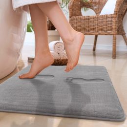 Paco Home Badematte &raquo;Corby 255, Memory-Schaum Effekt&laquo; H&ouml;he 13 mm rutschhemmend beschichtet fu&szlig;bodenheizungsgeeignet Badteppich, Uni Farben grau Polyester