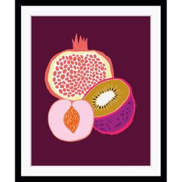 queence Bild &raquo;Leonard&laquo; Kunst Lebensmittel Obst Obst Bilder HD Premium Poster-Druck inkl. Holzrahmen bunt Acrylglas, Holz, Papier