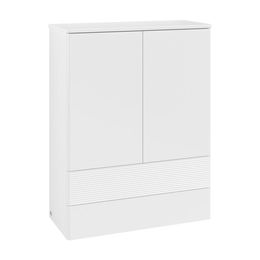 Villeroy & Boch Villeroy und Boch Antao Highboard L47100MT mit Beleuchtung, 2 T&uuml;ren, 814 x 1039 x 356 mm, Front mit Struktur, White Matt Lacquer / White Matt Lacquer
