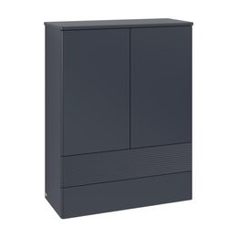 Villeroy & Boch Villeroy und Boch Antao Highboard L47100HG mit Beleuchtung, 2 T&uuml;ren, 814 x 1039 x 356 mm, Front mit Struktur, Midnight Blue Matt Lacquer / Midnight Blue Matt Lacquer