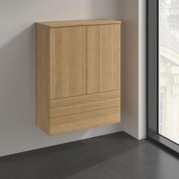 Villeroy & Boch Villeroy und Boch Antao Highboard K47100HN 2 T&uuml;ren, 814 x 1039 x 356 mm, Front mit Struktur, Honey Oak / Honey Oak