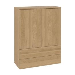 Villeroy & Boch Villeroy und Boch Antao Highboard L47000HN mit Beleuchtung, 2 T&uuml;ren, 814 x 1039 x 356 mm, Front ohne Struktur, Honey Oak / Honey Oak