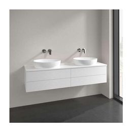 Villeroy & Boch Villeroy und Boch Antao Waschtisch-Unterschrank K28150MT 160x36x50cm, Hahnloch, Waschbeckenplattenfarbe Lack, white matt lacquer