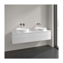 Villeroy & Boch Villeroy und Boch Antao Waschtisch-Unterschrank L28050GF mit Beleuchtung, 4 Ausz&uuml;ge, 1600 x 360 x 500 mm, Front ohne Struktur, Glossy White Lacquer / Glossy White Lacquer