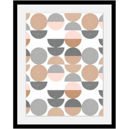 queence Bild &raquo;Punkte&laquo; Abstrakt Figuren Kunst HD Premium Poster-Druck inkl. Holzrahmen Farbe Rahmen: schwarz + Farbe Bild(er): bunt