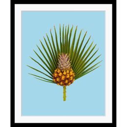 queence Bild &raquo;Diana&laquo; Ananas Kunst Obst Obst Bilder Palmen Stechpalmen HD Premium Poster-Druck inkl. Holzrahmen Farbe Rahmen: schwarz +...