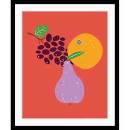 queence Bild &raquo;Eledor&laquo; Abstrakt Kunst Obst Obst Bilder Orange HD Premium Poster-Druck inkl. Holzrahmen Farbe Rahmen: schwarz + Farbe...