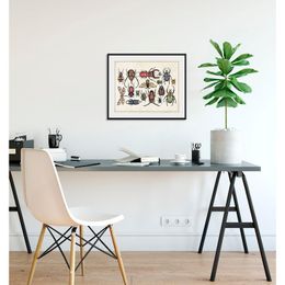 queence Bild &raquo;Das Gro&szlig;e Krabbeln 2&laquo; Insekten Kunst Schmetterlinge 1 Stk. tlg. HD Premium Poster-Druck inkl. Holzrahmen Farbe Rahmen: schwarz +...