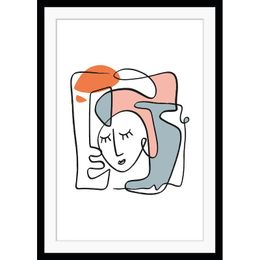 queence Bild &raquo;Alea&laquo; Abstrakt Figuren Gem&auml;lde Kunst HD Premium Poster-Druck inkl. Holzrahmen Farbe Rahmen: schwarz + Farbe Bild(er):...