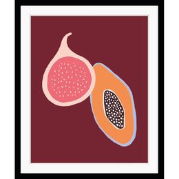 queence Bild &raquo;Paul&laquo; Kunst Lebensmittel Obst Obst Bilder Orange HD Premium Poster-Druck inkl. Holzrahmen schwarz Acrylglas, Holz, Papier
