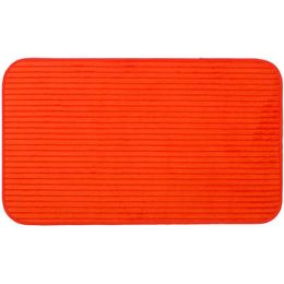 G&ouml;zze Badematte &raquo;Berlin&laquo; H&ouml;he 7 mm rutschhemmend beschichtet fu&szlig;bodenheizungsgeeignet Badteppich, Uni Farben, Cord Optik, waschbar orange Polyester