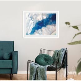 queence Bild &raquo;Martha&laquo; Abstrakt Spa Spirituelle Bilder Stein blau Acrylglas, Holz, Papier
