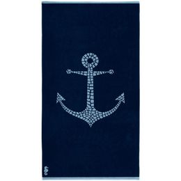 Seahorse Strandtuch &raquo;Captain&laquo; 100x180, f&uuml;r Strand und Pool, maritim, Anker Blue Obermaterial: 100% Baumwolle B/L: 100 cmx180 cm
