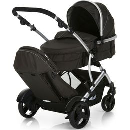 hauck Geschwisterwagen »Duett 2 black« 15 kg mit Regenschutz, Kinderwagen black
