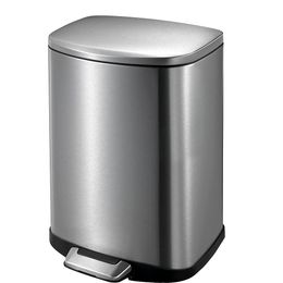 EKO Edelstahl-Tretabfallsammler, Volumen 20 l, HxBxT 428 x 356 x 336 mm, rutschfest