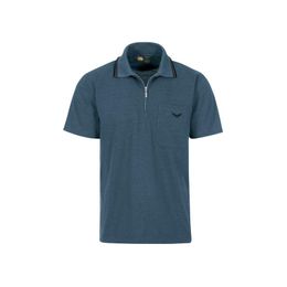 TRIGEMA Poloshirt »Poloshirt mit Reißverschluss« 1 Stk. jeans-melange M M DELUXE-Piqué-Qualität