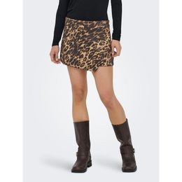 Only Hosenrock »ONLMIST-ASK MW FAUX SUEDE LEO SKORT PNT« Toasted Coconut AOP:BLACK LEO S (36) S (36) Kurzer Hosenrock von Only