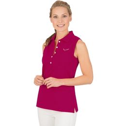TRIGEMA Shirttop &raquo;&Auml;rmelloses Poloshirt mit Kristallsteinen&laquo; 1 Stk. magenta M M Elastischer DELUXE Piqu&eacute;