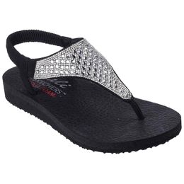 Skechers Sandale &raquo;MEDITATION-ROCKSTAR&laquo;, Sommerschuh, Sandalette, Riemchensandale, mit Glitzersteinen schwarz 35 35 Riemchensandale in veganer...