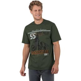 TRIGEMA T-Shirt &raquo;T-Shirt mit modischem Druckmotiv&laquo; 1 Stk. khaki M M Single-Jersey