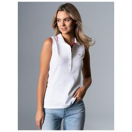 TRIGEMA Shirttop &raquo;&Auml;rmelloses Poloshirt mit kontrastfarbigen Akzenten&laquo; 1 Stk. weiss XL XL DELUXE-Piqu&eacute;-Qualit&auml;t