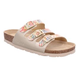 Rohde Pantolette &raquo;ALBA&laquo; Sommerschuh, Hausschuh, Strandschuh, Schlappen mit drei Schnallen hellbeige kombiniert 42 42 Als Sommerschuh oder Hausschuh...