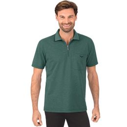 TRIGEMA Poloshirt »Poloshirt mit Reißverschluss«, 1 Stk. green-melange L L DELUXE-Piqué-Qualität