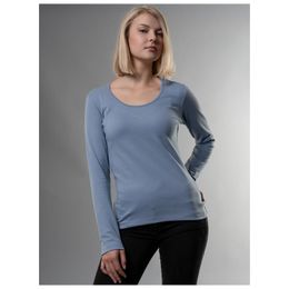 TRIGEMA Longsleeve &raquo;Langarmshirt mit Kristallsteinen&laquo; 1 Stk. pearl-blue L L Elastischer Feinripp
