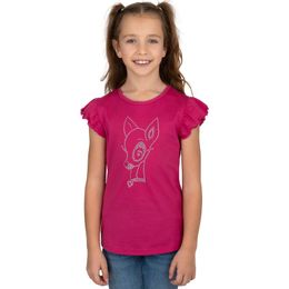 TRIGEMA T-Shirt &raquo;T-Shirt mit glitzerndem Bambi-Motiv&laquo; 1 Stk. hibiskus 104 104 Single-Jersey