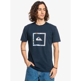 Quiksilver T-Shirt »Funky Fills« Navy Blazer L L Stoff: Leichter Baumwolljersey