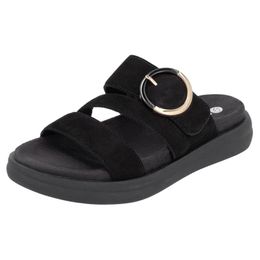 Remonte Pantolette, Sommerschuh, Schlupfschuh, Komfortschuh mit gro&szlig;er Zierschnalle schwarz 37 37 Pantolette mit praktischem Klettverschluss unter...