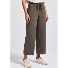 Street One Stoffhose »Style Emee« Sommerhose mit elastischem Bund mit Tunnelzug nomad brown 42 - Länge 26 Länge 26 42 Wide Leg Hose von Street One