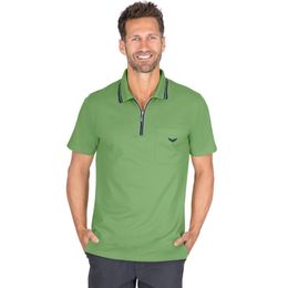 TRIGEMA Poloshirt &raquo;Poloshirt mit Rei&szlig;verschluss&laquo; 1 Stk. maigruen L L DELUXE-Piqu&eacute;-Qualit&auml;t