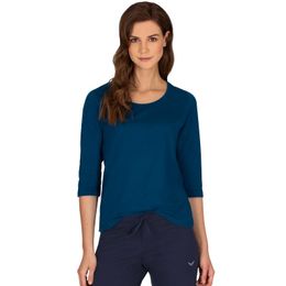 TRIGEMA Damen T-Shirt &raquo;TRIGEMA 3/4 Arm Shirt aus Biobaumwolle&laquo; 1 Stk. blau M