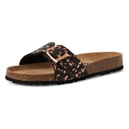 Tamaris Pantolette &raquo;CORRA&laquo;, Sommerschuh, Schlappen mit verstellbarer Schnalle schwarz-ros&eacute;goldfarben 39 39 Sommerliche Pantolette mit Logopr&auml;gung...