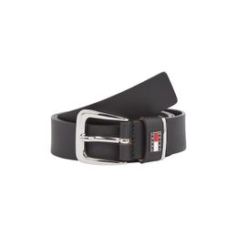 Tommy Jeans Ledergürtel »TJW HERITAGE 3.0 cm breit«, Einfachdornschließe, Metallpatch Black