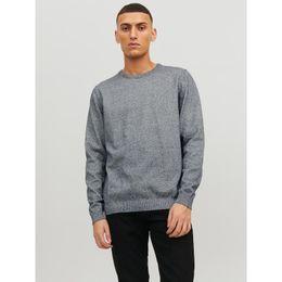 Jack & Jones Jack & Jones Herren Rundhalspullover &raquo;JJEBASIC mit Rundhals, ideal f&uuml;r Job und Freizeit&laquo; unifarben, modisch, slim fit, Baumwolle, Rundhals blau S