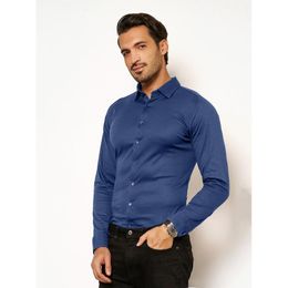 DESOTO Langarmhemd »Jerseyhemd Casual Kent« Mit Rundhalsausschnitt blue piqué 3XL - N-Gr N-Gr 3XL Klassisches Businesshemd von DESOTO