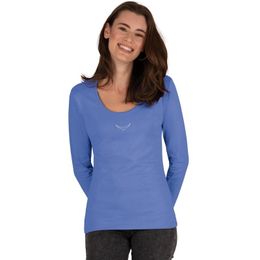 TRIGEMA Longsleeve &raquo;Langarmshirt mit Kristallsteinen&laquo; 1 Stk. lavendel XL XL Elastischer Feinripp