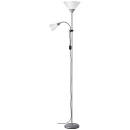Brilliant Deckenfluter mit Lesearm Spari 25 cm in silber/wei&szlig; | Gr.: onesize